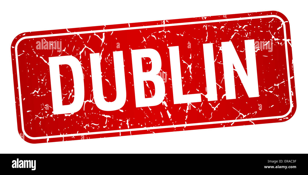 Dublin red stamp isolated on white background Stock Photo - Alamy