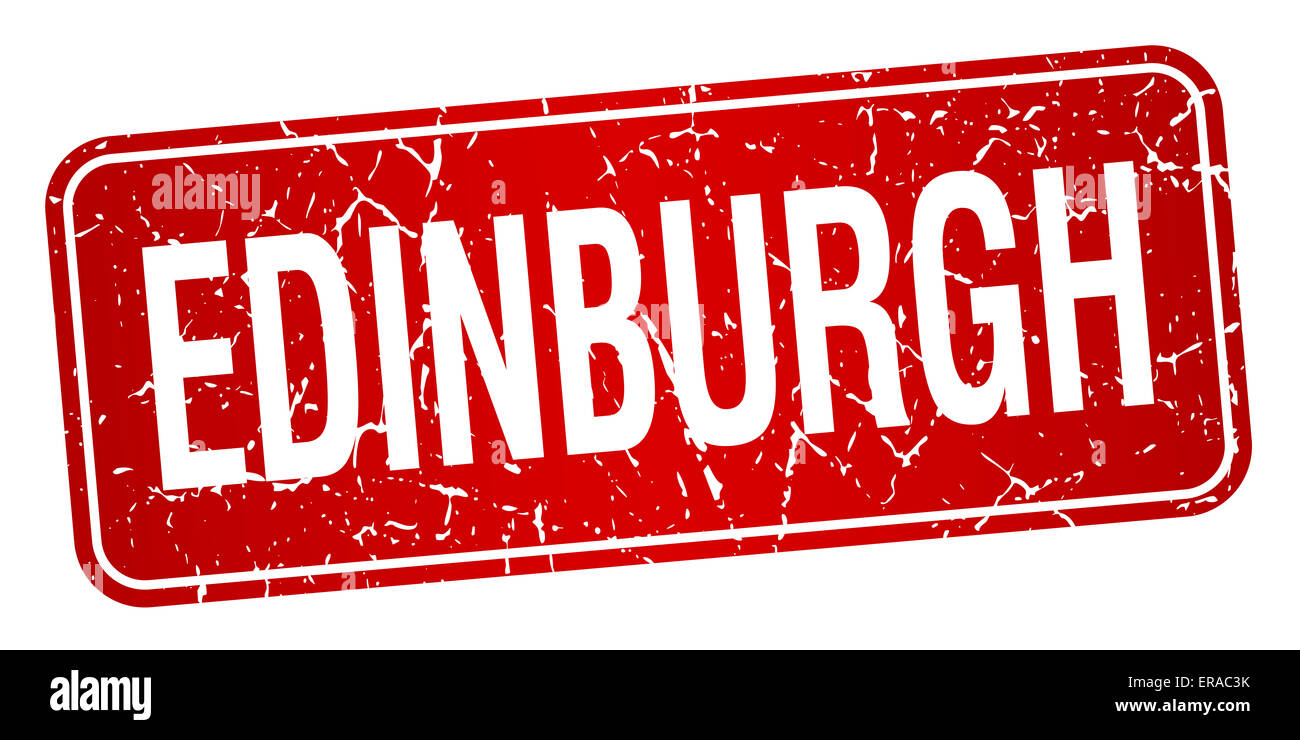 Edinburgh red stamp isolated on white background Stock Photo - Alamy