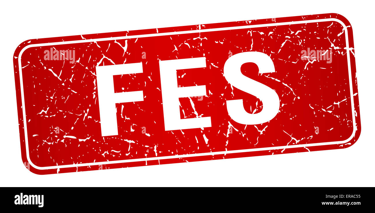 Fes red stamp isolated on white background Stock Photo - Alamy