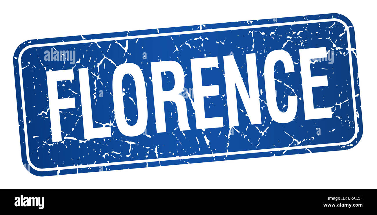 Florence blue stamp isolated on white background Stock Photo - Alamy