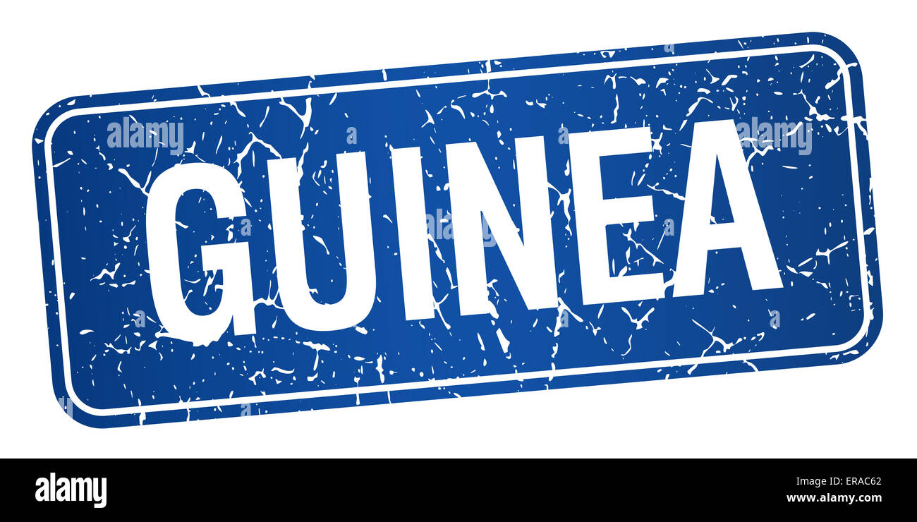 Guinea blue stamp isolated on white background Stock Photo - Alamy