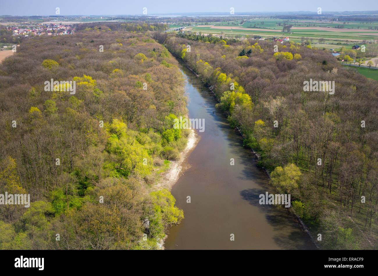 Aerial view of small old historical village Otmuchow in Poland Stock ...