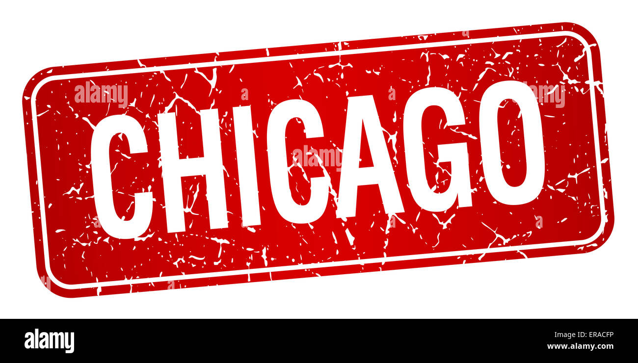 Chicago red stamp isolated on white background Stock Photo - Alamy