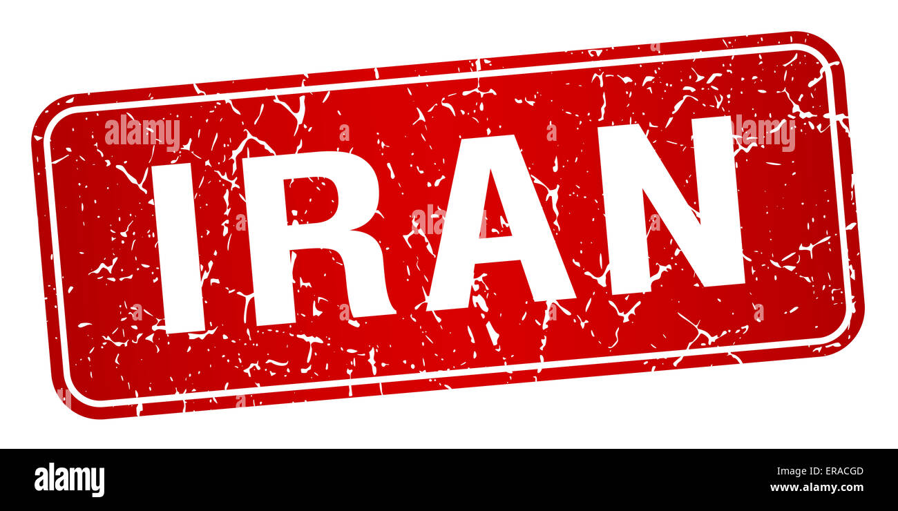 Iran red stamp isolated on white background Stock Photo - Alamy