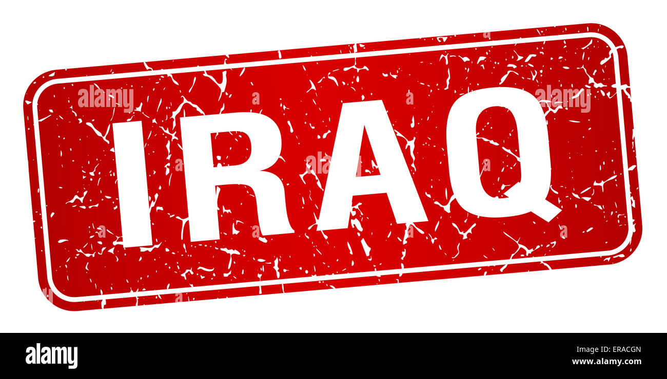 Iraq red stamp isolated on white background Stock Photo - Alamy