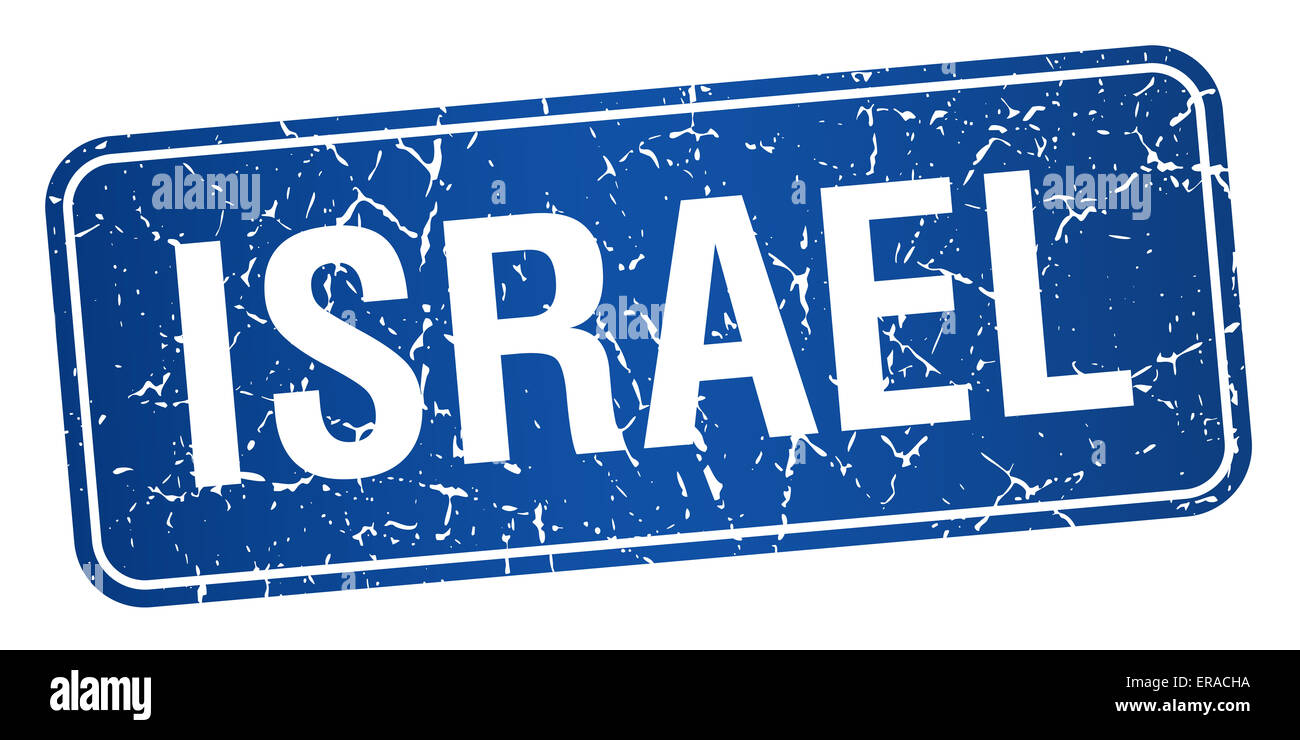 Israel blue stamp isolated on white background Stock Photo - Alamy