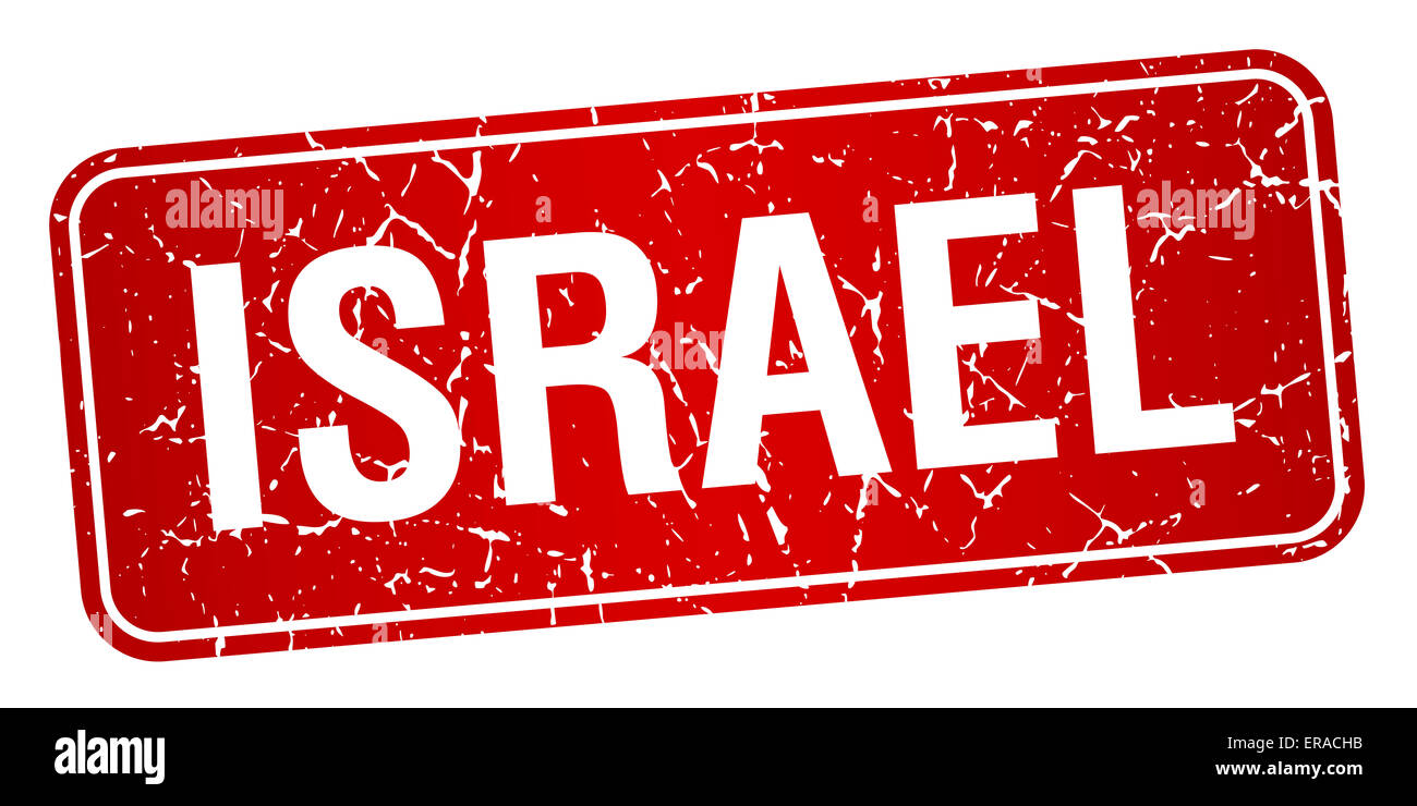 Israel red stamp isolated on white background Stock Photo - Alamy
