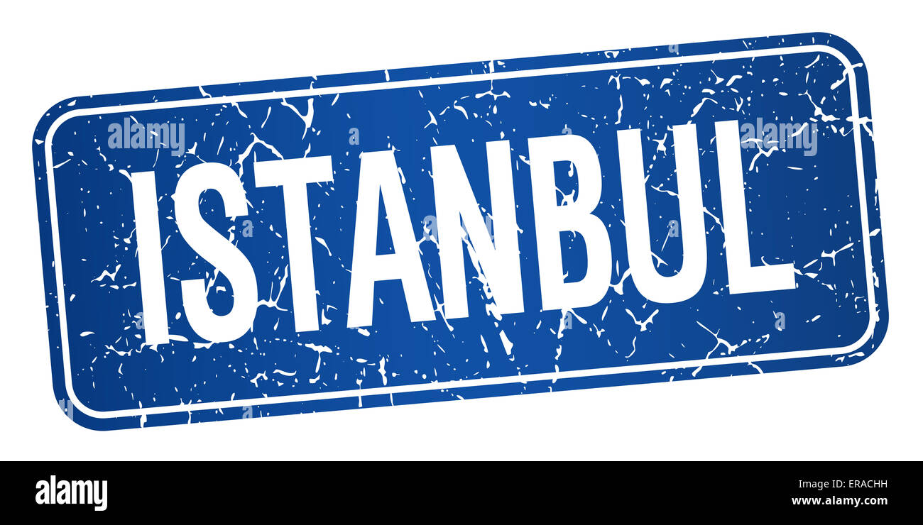 Istanbul blue stamp isolated on white background Stock Photo - Alamy