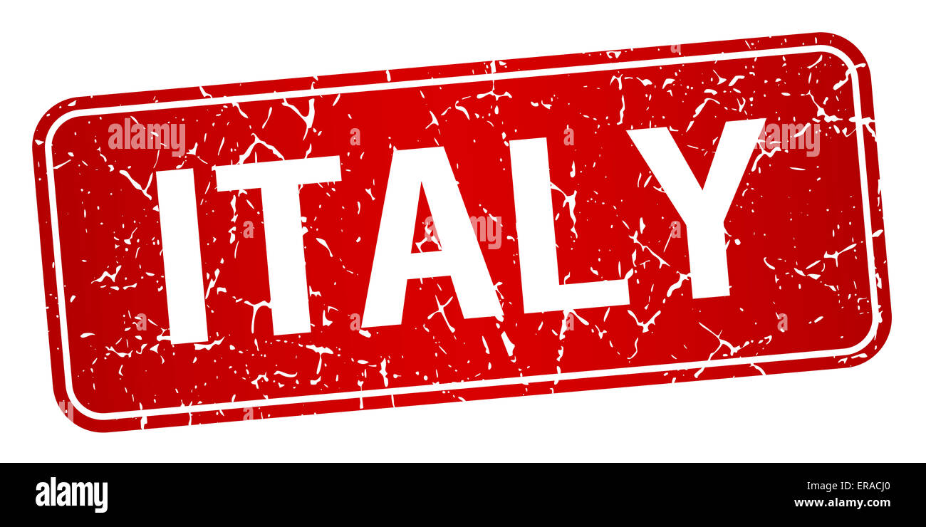 Italy red stamp isolated on white background Stock Photo - Alamy