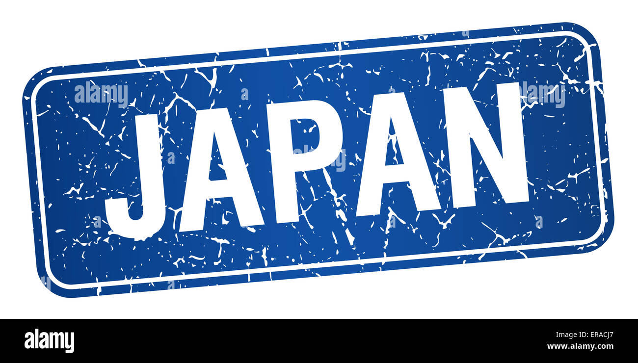 Japan blue stamp isolated on white background Stock Photo - Alamy