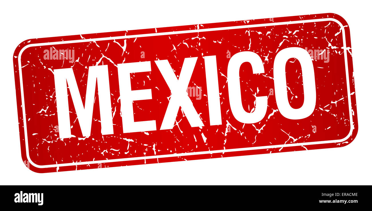 Mexico red stamp isolated on white background Stock Photo - Alamy