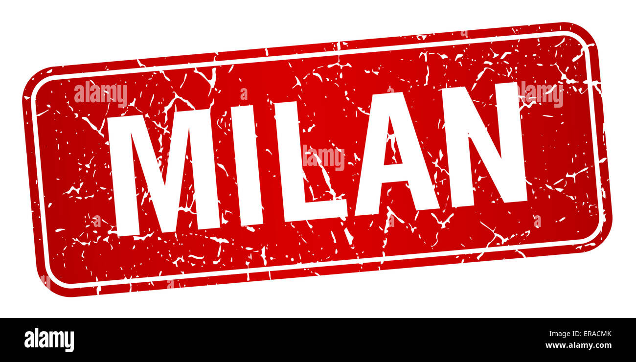 Milan red stamp isolated on white background Stock Photo - Alamy