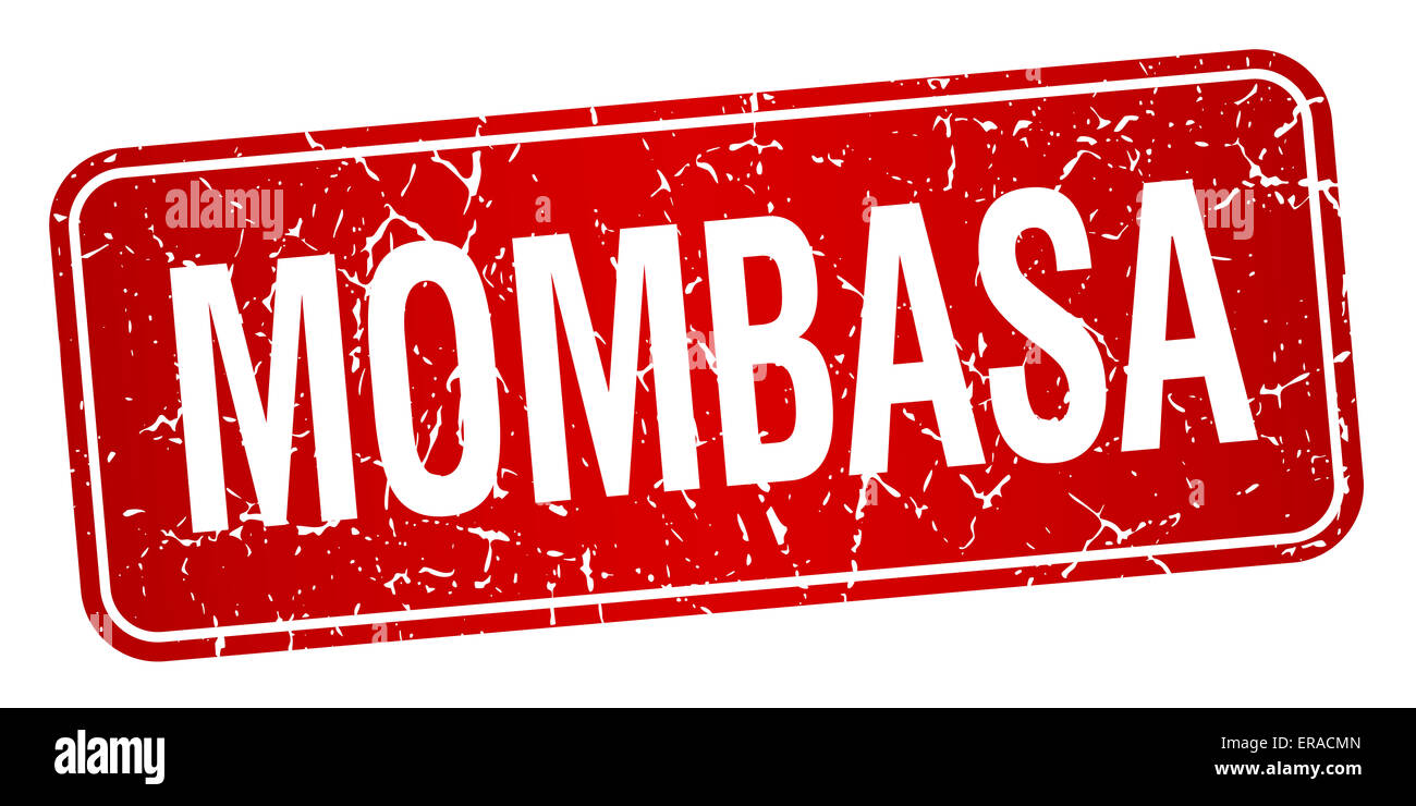 Mombasa red stamp isolated on white background Stock Photo - Alamy