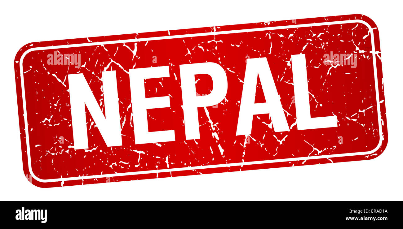 Nepal red stamp isolated on white background Stock Photo - Alamy