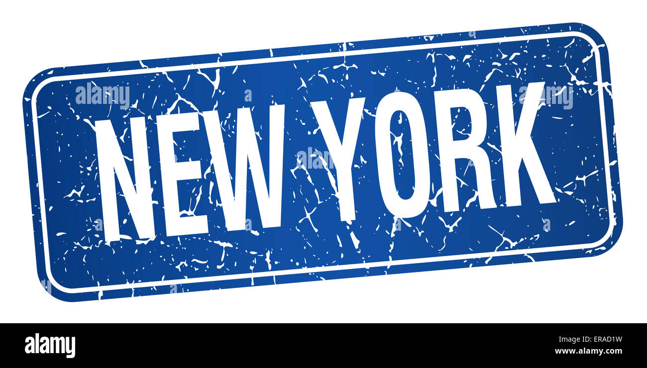New York blue stamp isolated on white background Stock Photo - Alamy