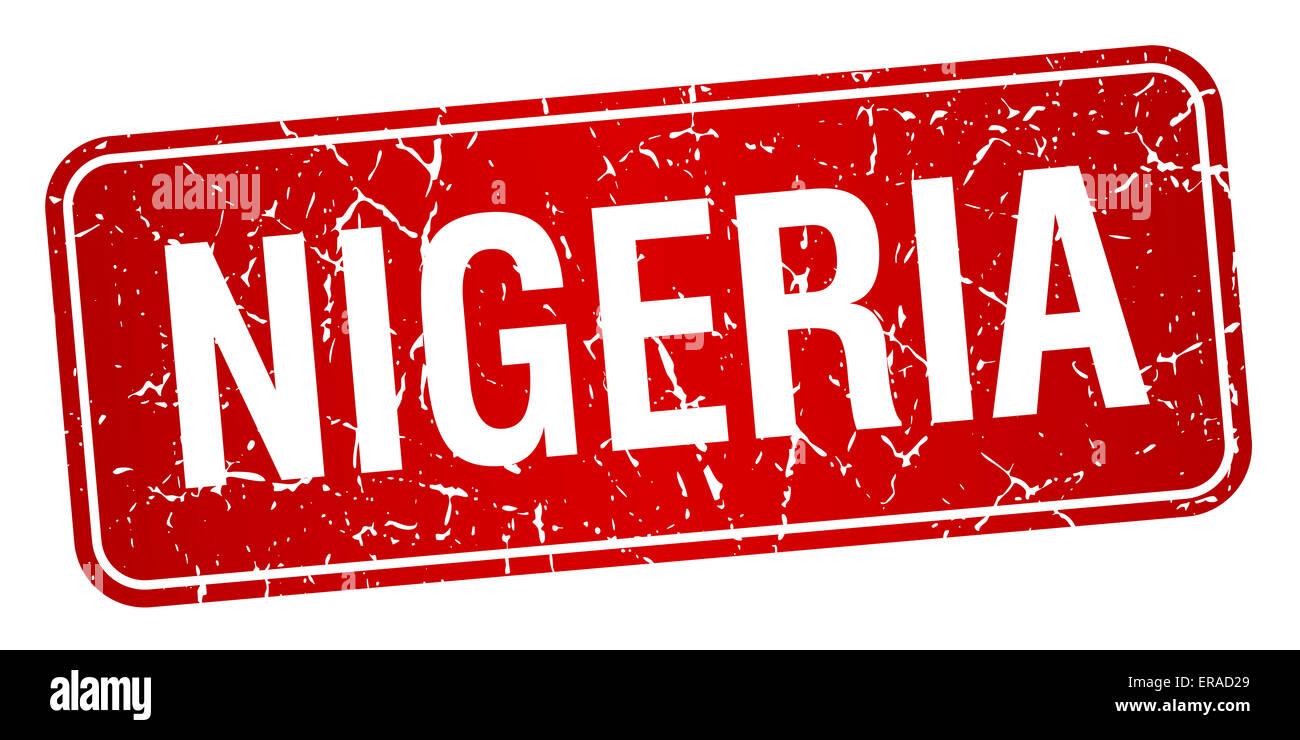 Nigeria red stamp isolated on white background Stock Photo - Alamy