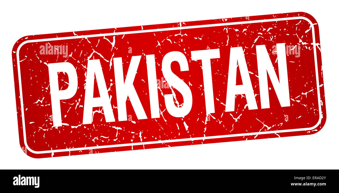Pakistan red stamp isolated on white background Stock Photo - Alamy