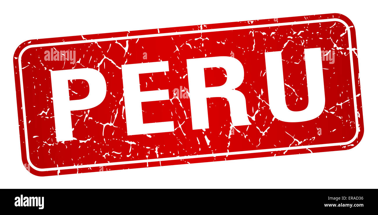 Peru red stamp isolated on white background Stock Photo - Alamy