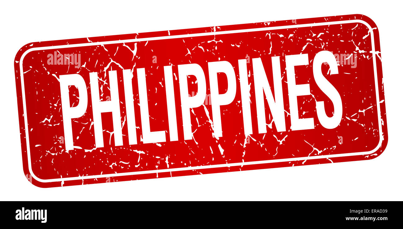 Philippines red stamp isolated on white background Stock Photo - Alamy