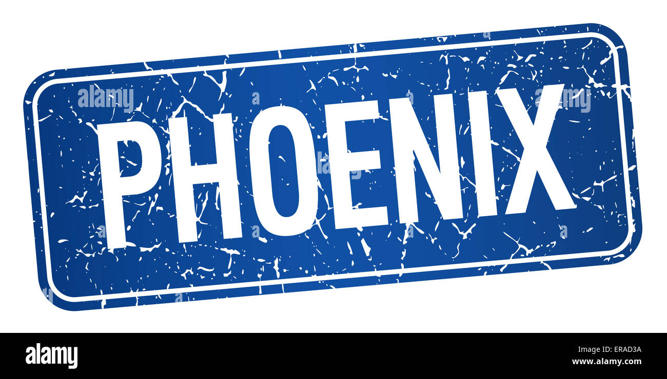 Phoenix blue stamp isolated on white background Stock Photo - Alamy