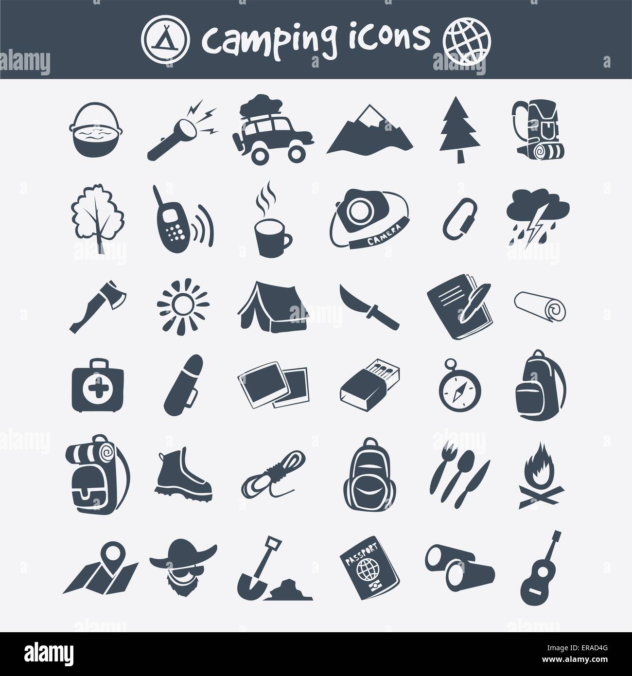 Camping icon set Stock Vector Image & Art - Alamy