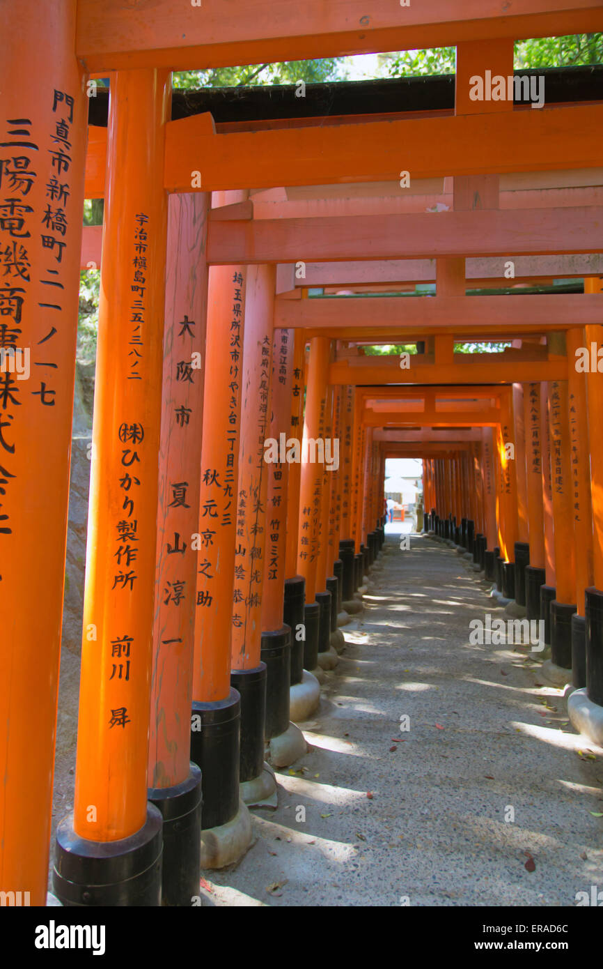 Fushimi inari taisha red torii gates kyoto japan hi-res stock ...