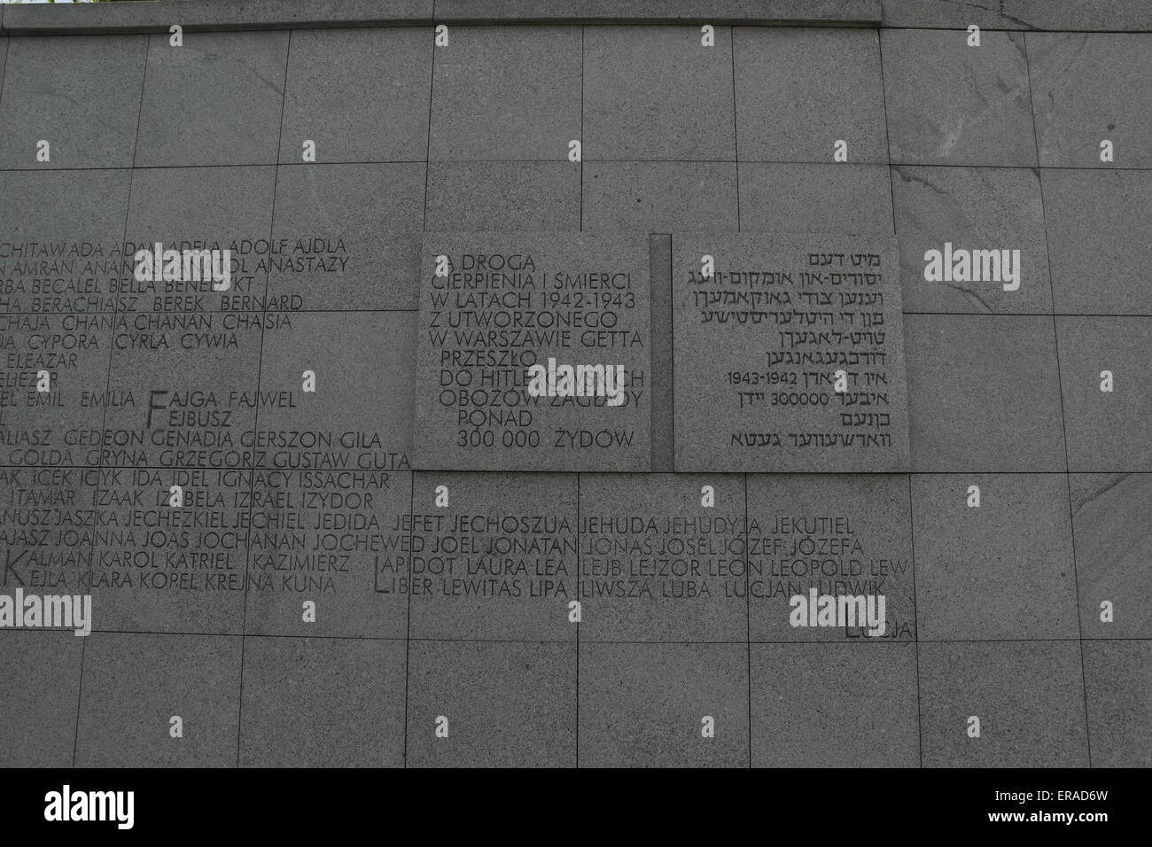 View of Polish-Jewish names and Polish and Yiddish commemorative ...