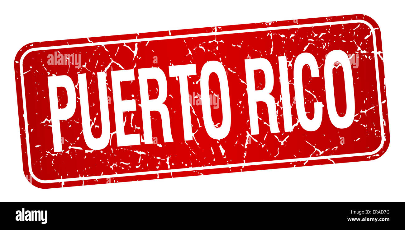 Puerto Rico red stamp isolated on white background Stock Photo - Alamy