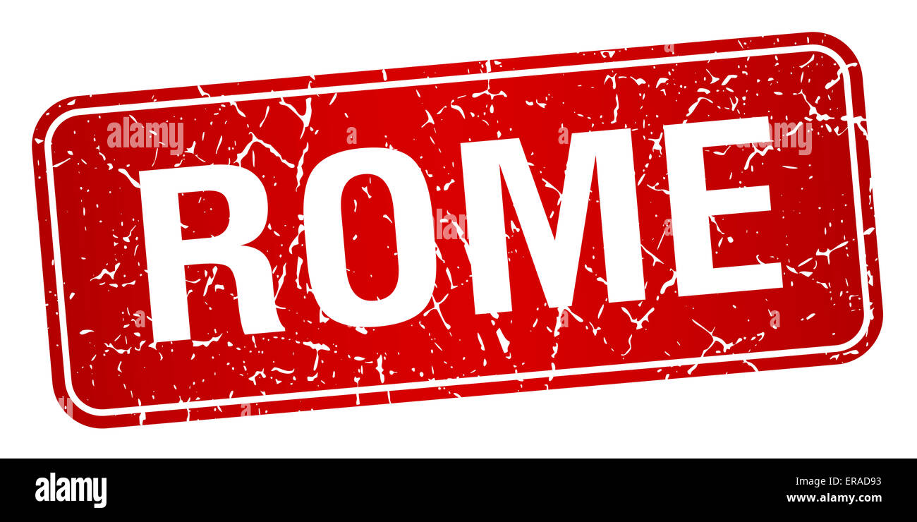 Rome red stamp isolated on white background Stock Photo - Alamy