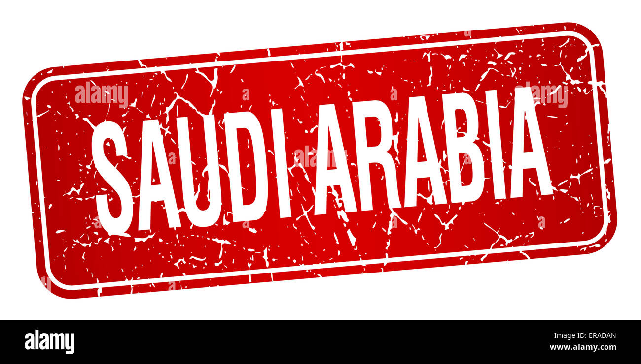 Saudi Arabia red stamp isolated on white background Stock Photo - Alamy