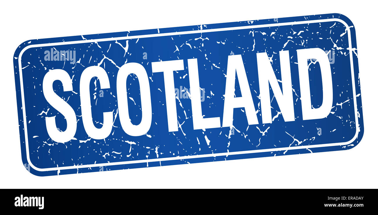 Scotland blue stamp isolated on white background Stock Photo - Alamy