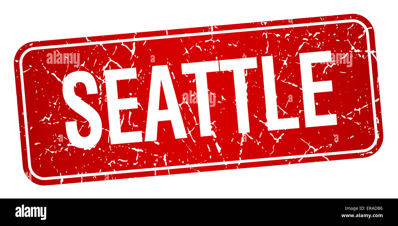 Seattle red stamp isolated on white background Stock Photo - Alamy