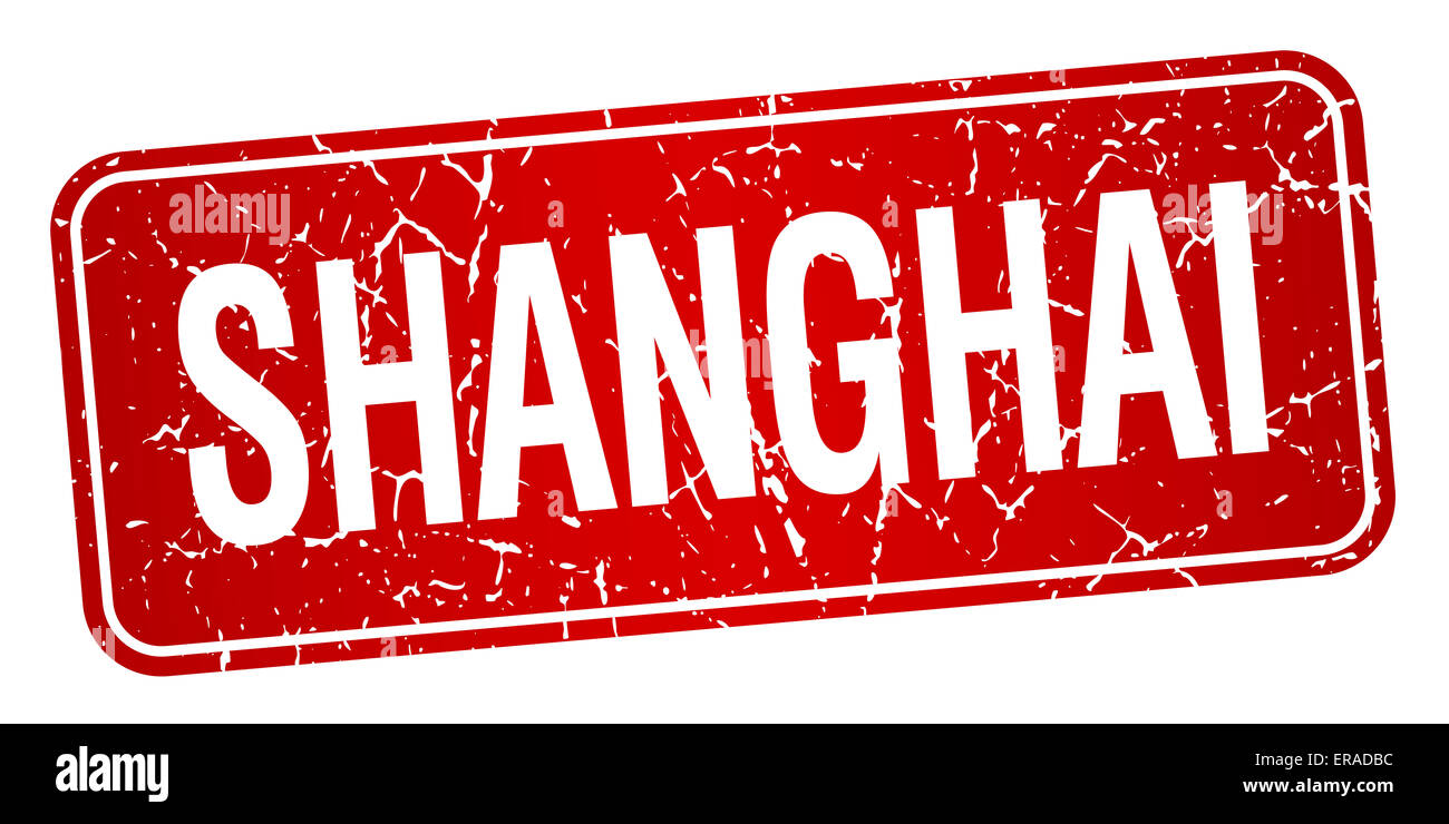 Shanghai red stamp isolated on white background Stock Photo - Alamy