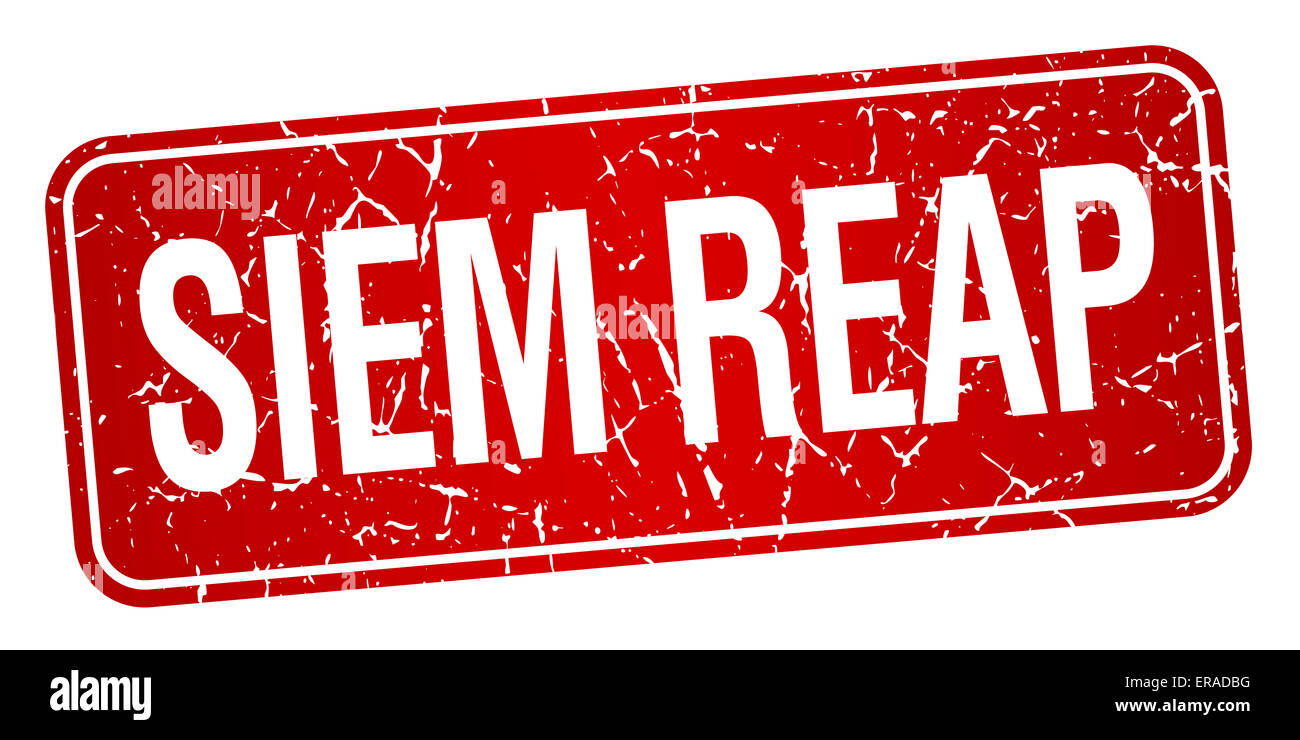 Siem Reap red stamp isolated on white background Stock Photo - Alamy