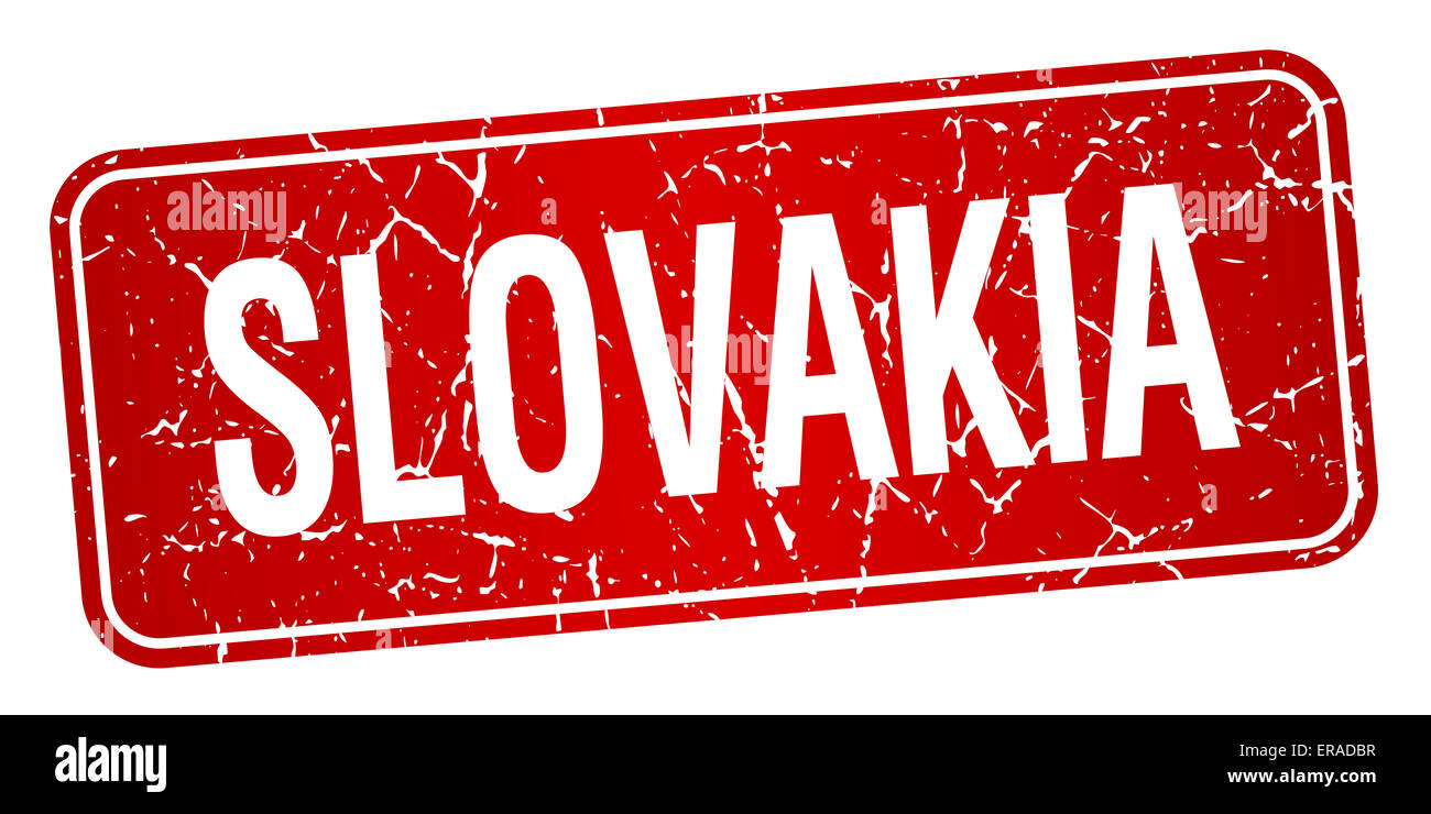 Slovakia red stamp isolated on white background Stock Photo - Alamy