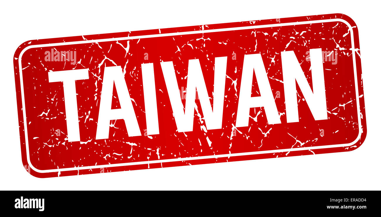 Taiwan red stamp isolated on white background Stock Photo - Alamy