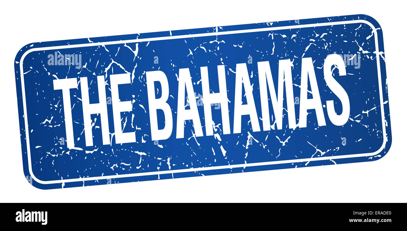 The Bahamas blue stamp isolated on white background Stock Photo - Alamy