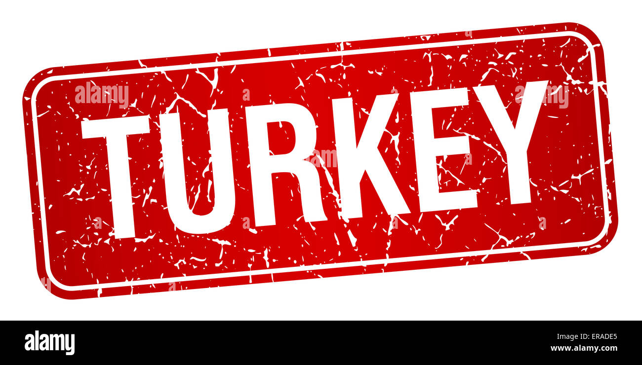 Turkey red stamp isolated on white background Stock Photo - Alamy