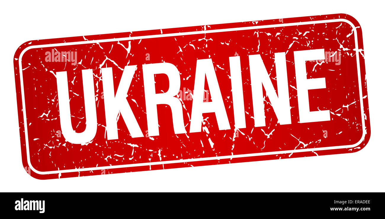 Ukraine red stamp isolated on white background Stock Photo - Alamy