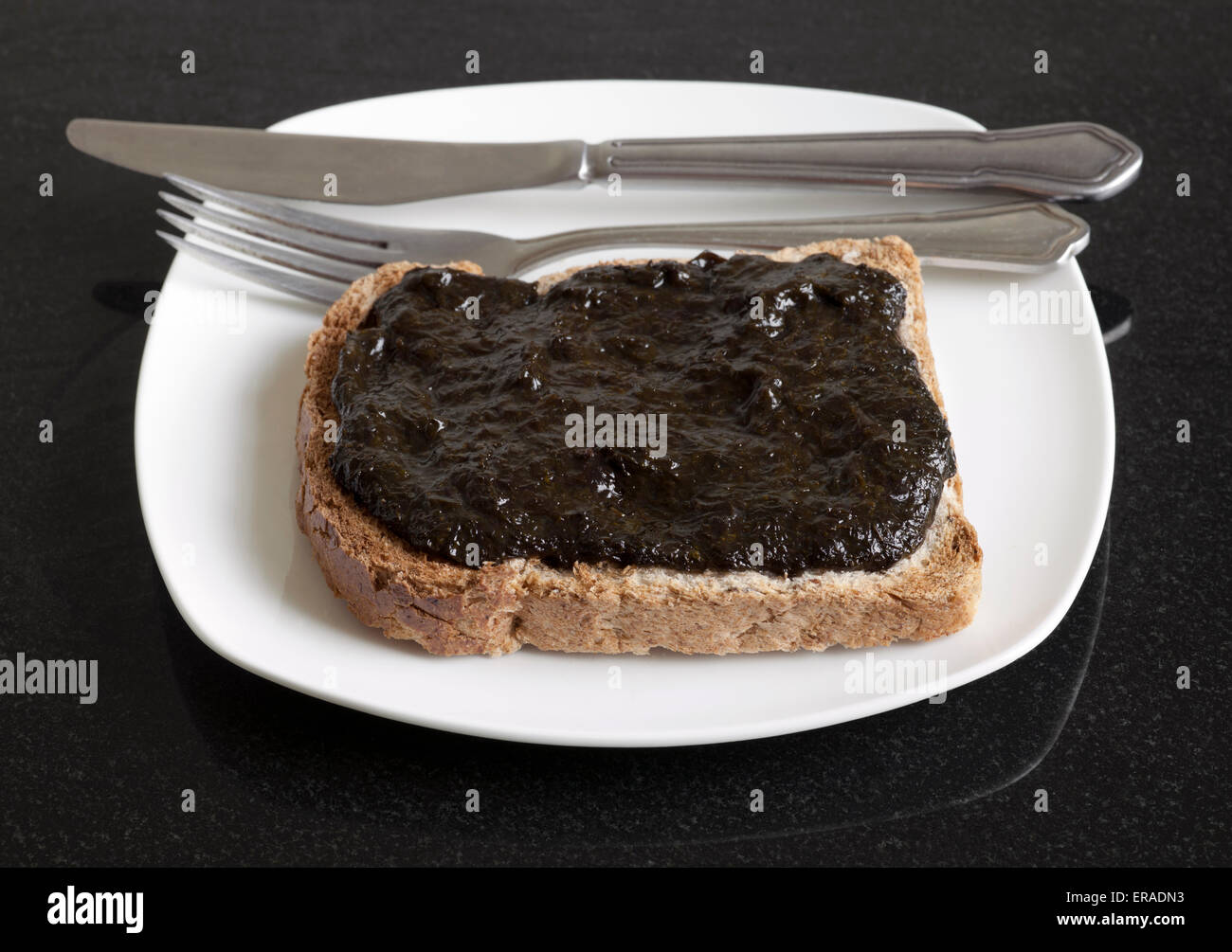 Welsh laver bread on toast Stock Photo - Alamy
