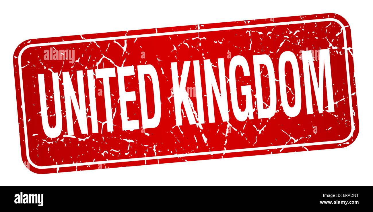 United Kingdom red stamp isolated on white background Stock Photo - Alamy