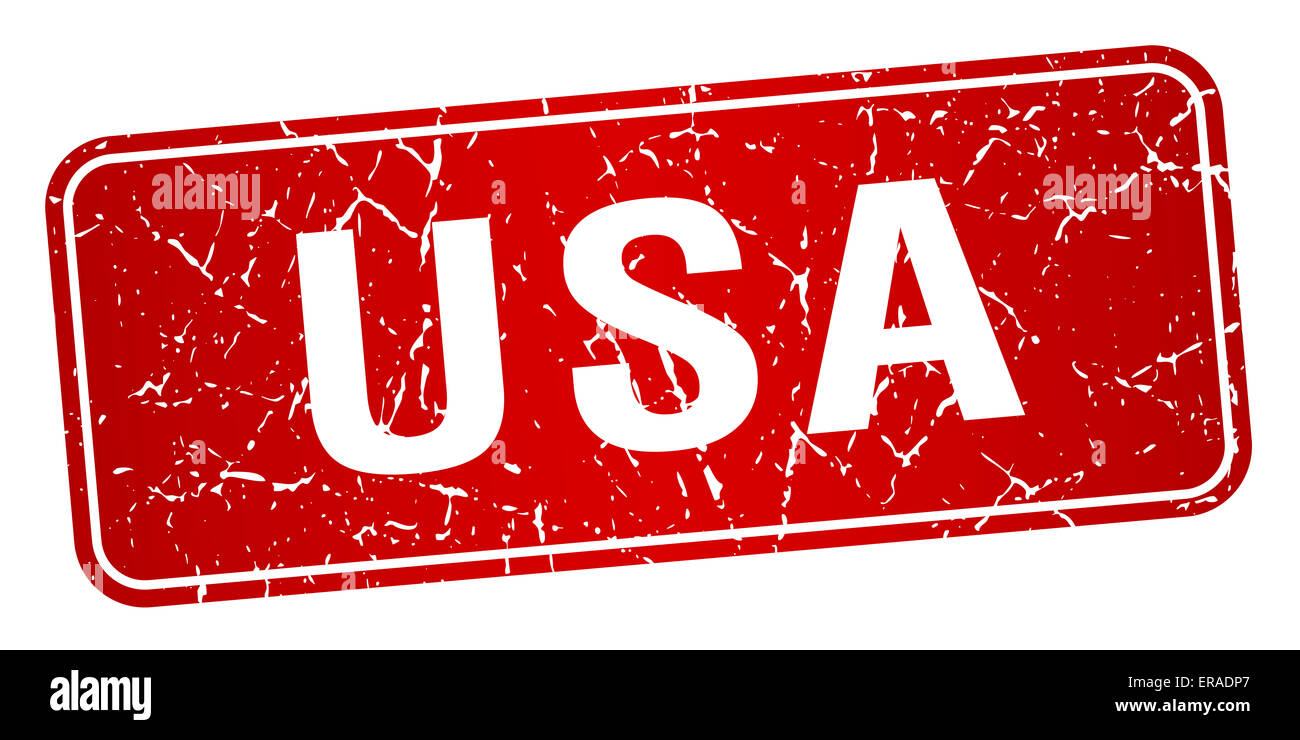 usa red stamp isolated on white background Stock Photo - Alamy