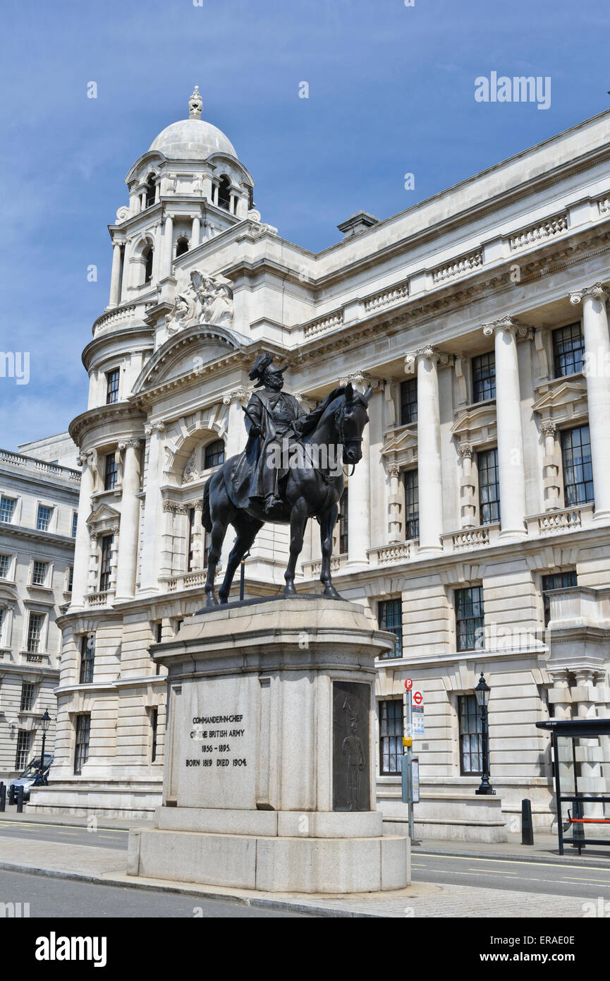 The statue of the Duke of Cambridge on horseback in Whitehall, London ...