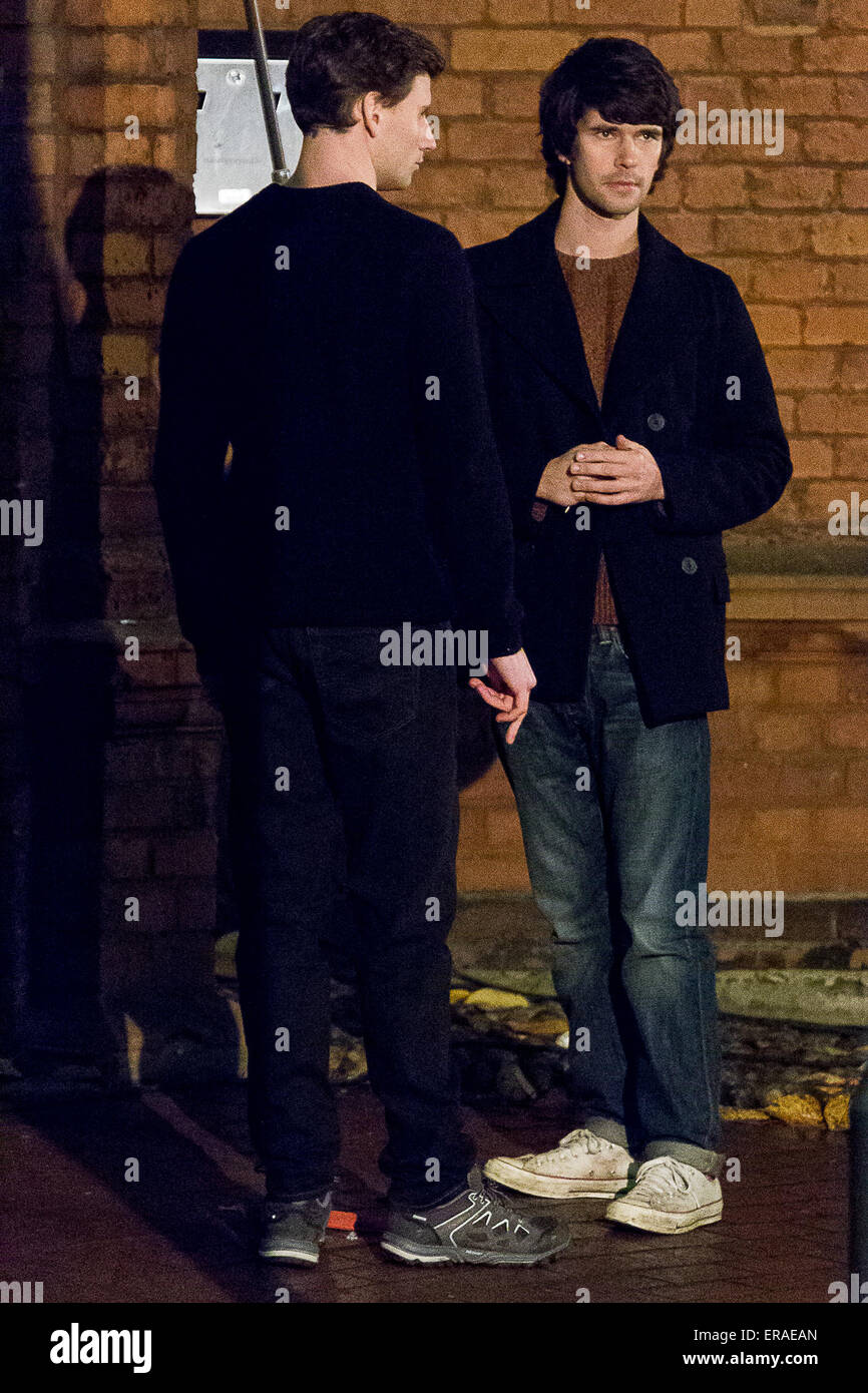 Ben Whishaw and Edward Holcroft spotted filming night scenes for ...