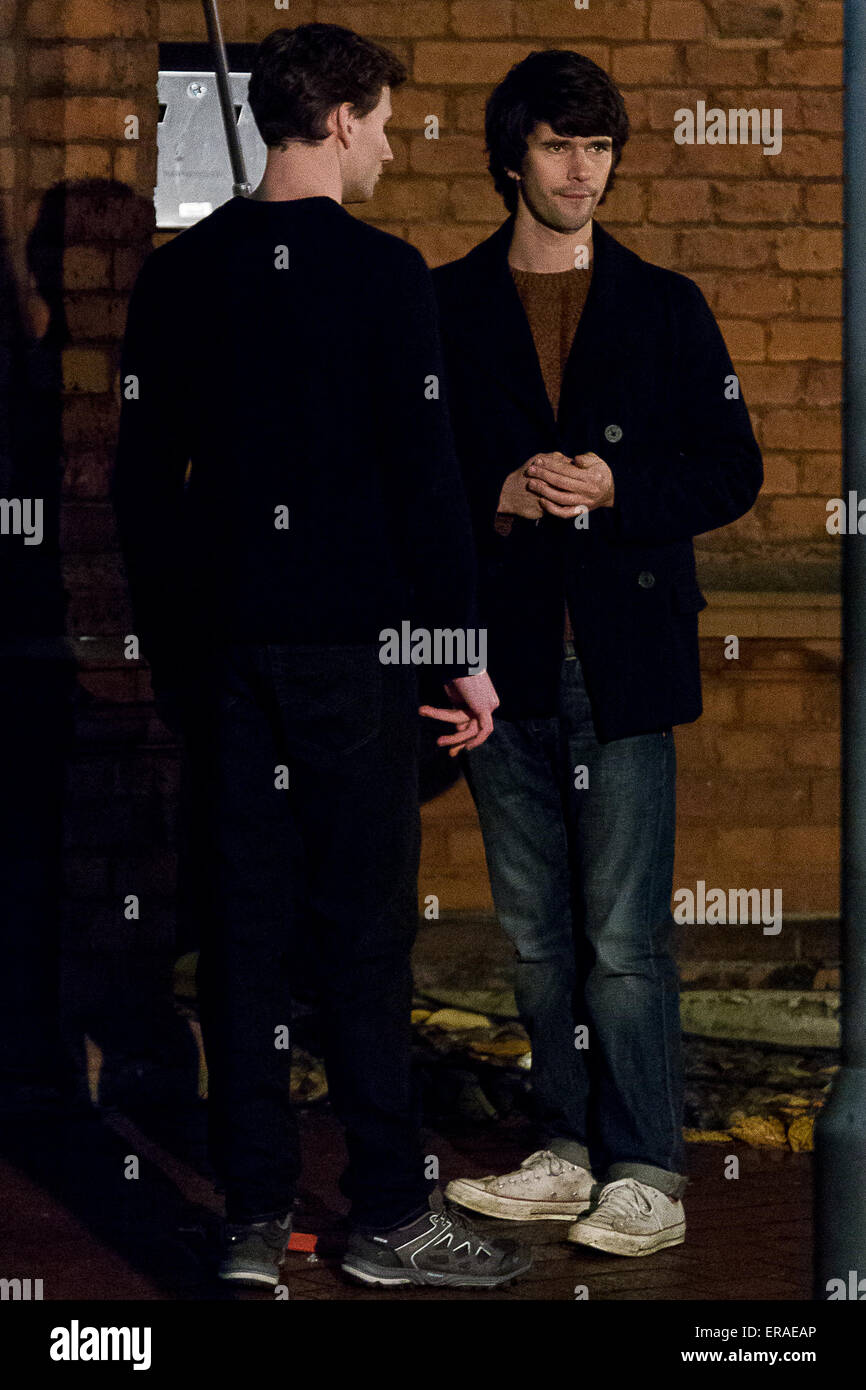 Ben Whishaw and Edward Holcroft spotted filming night scenes for ...