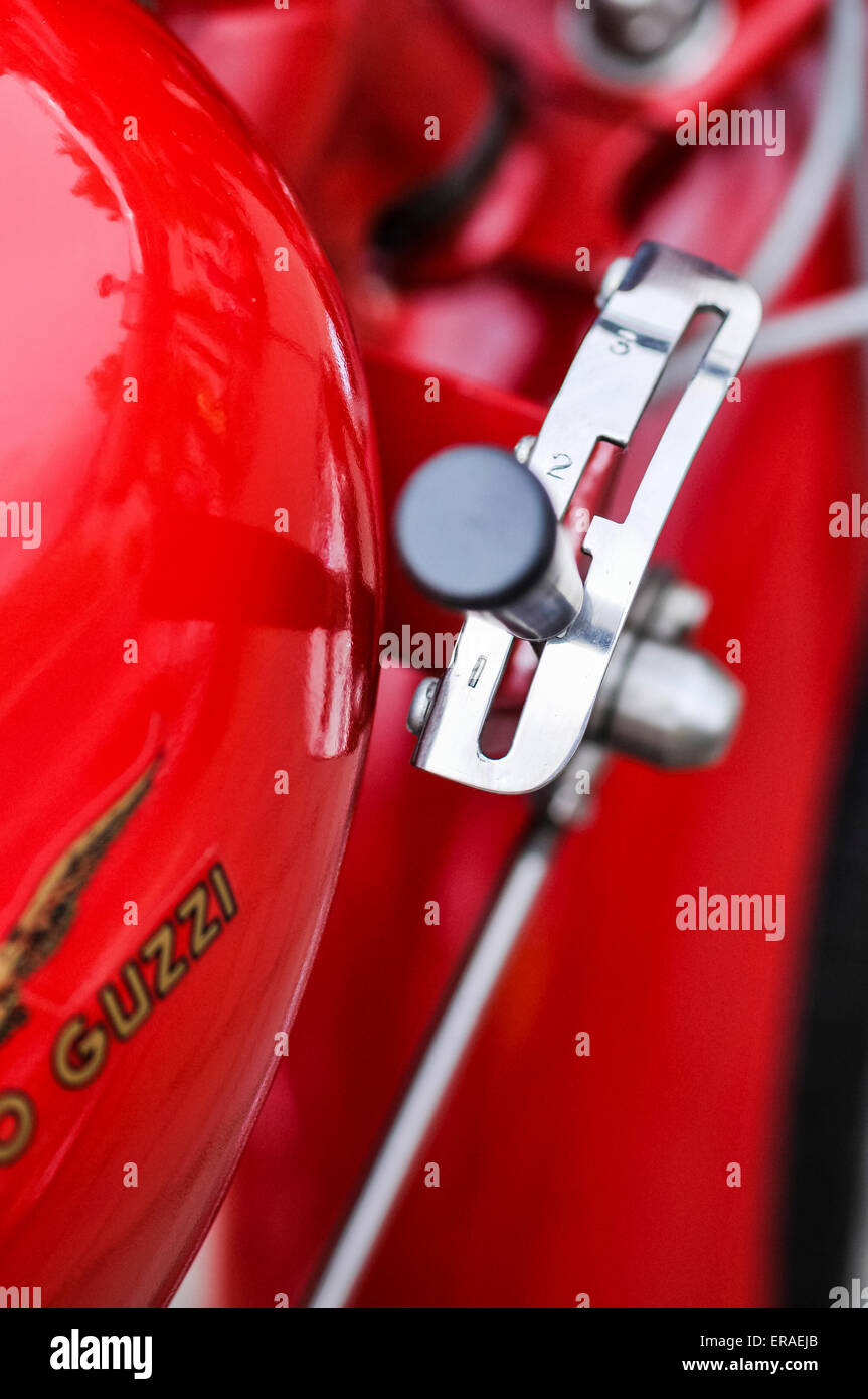 Hand operated gear change of a 1935 Moto Guzzi sports motorcycle Stock ...