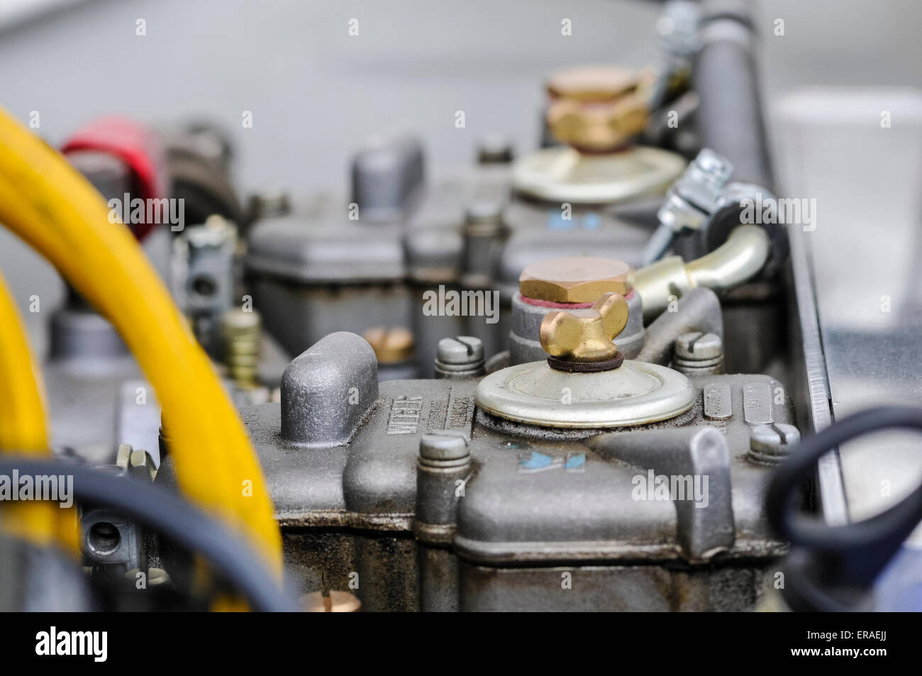 Dual Weber carburettors on a classic performance engine Stock Photo - Alamy
