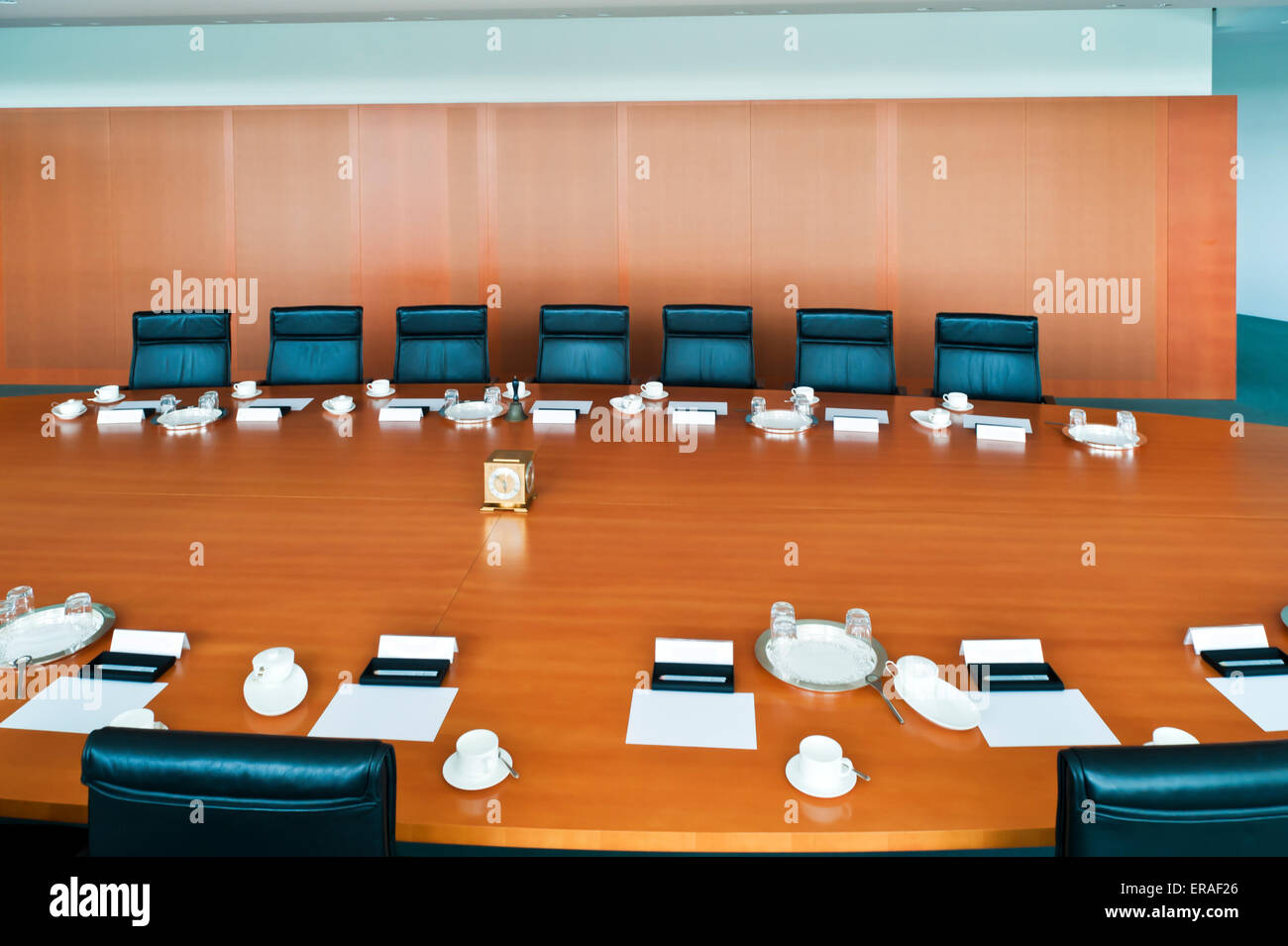 Federal Chancellery, empty table of the cabinet Berlin, Germany, Europe ...