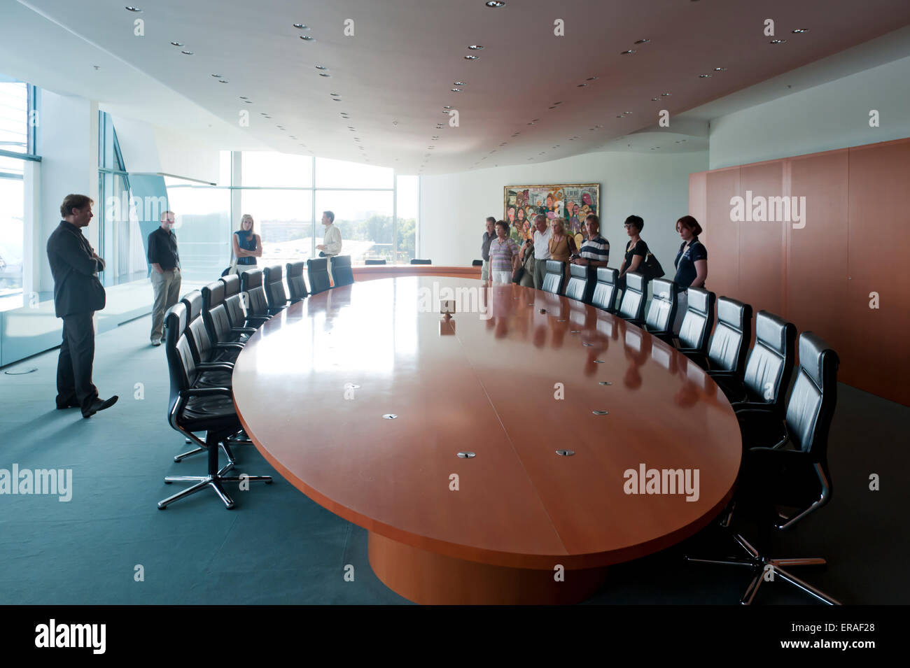 Federal Chancellery, empty table of the cabinet Berlin, Germany, Europe ...