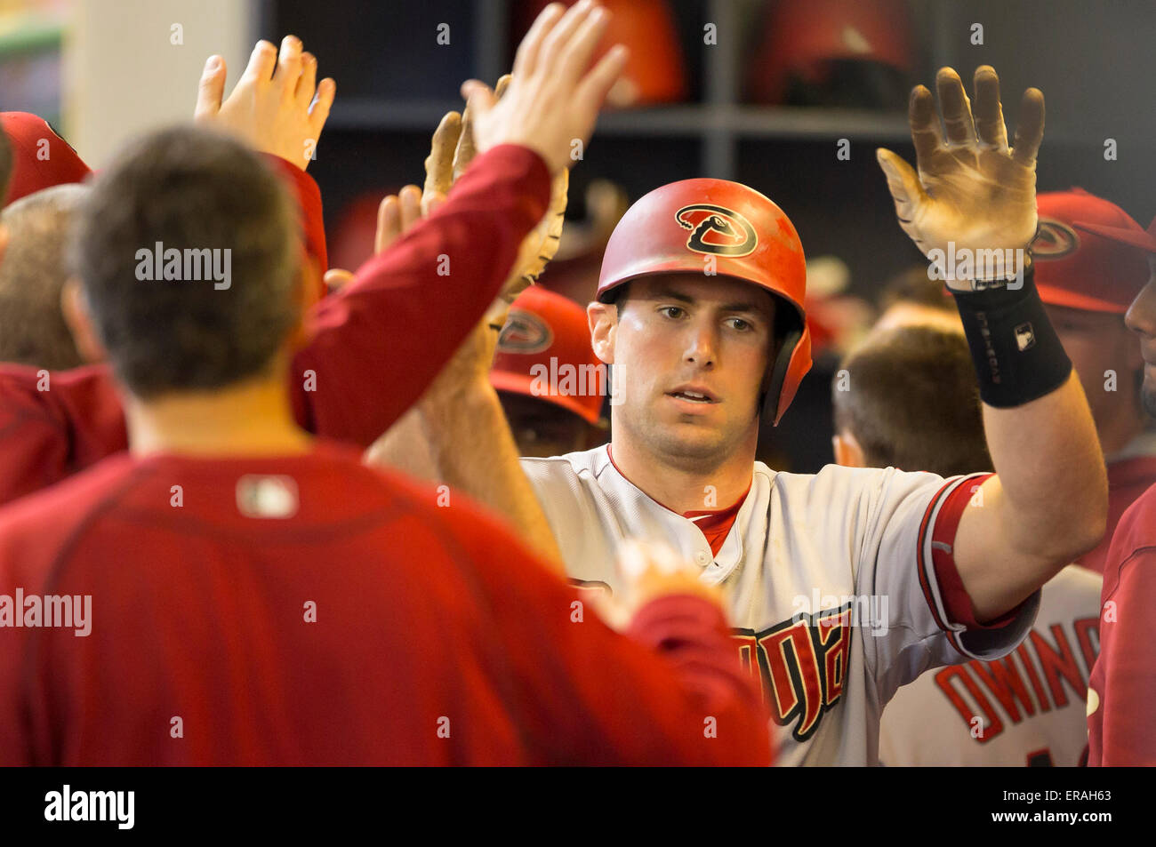 Milwaukee, WI, USA. 30th May, 2015. Arizona Diamondbacks first baseman ...